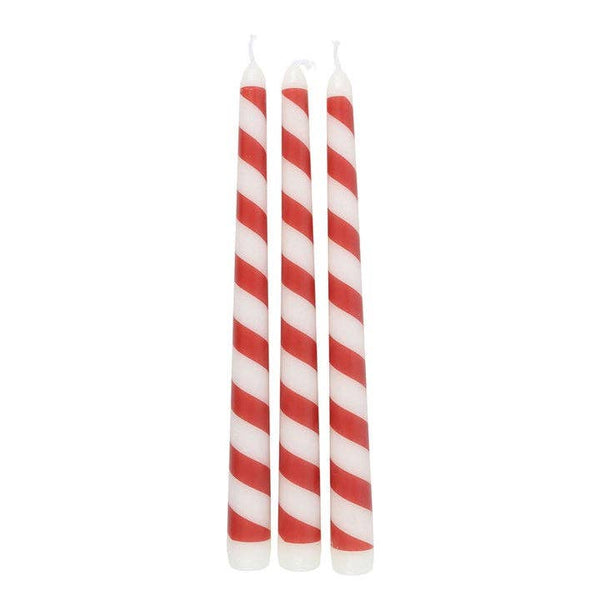 Candy Cane Stripe Taper Candles Set of 3 – A Gifted Solution