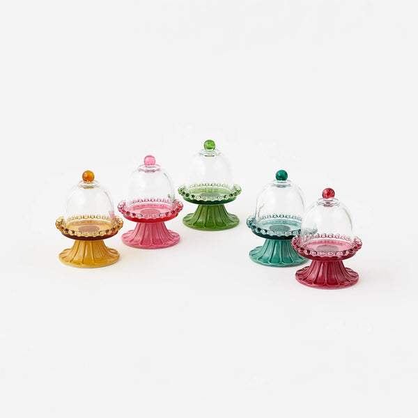 Color Mini Glass Domes Stands Set of 5 – A Gifted Solution